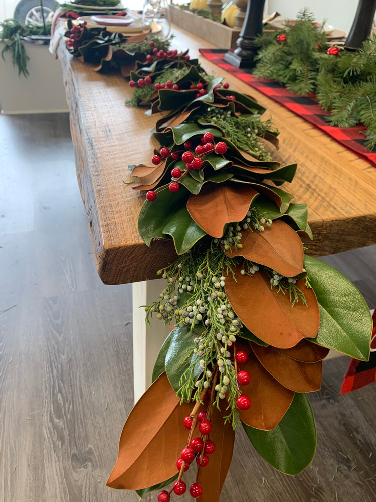 Magnolia, Blueberry Cedar, and Red Berries – The Garland Guy